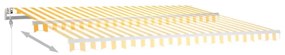 Automatická markýza LED a senzor větru 450 x 300 cm žlutá/bílá,  3068933