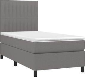 vidaXL Box spring postel s matrací a LED 80 x 200 cm textil [3134990] Barva: Tmavě šedá