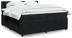 Box spring postel s matrací černá 200x200 cm samet 3290132