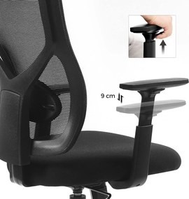 SONGMICS síťová kancelářská židle, ergonomická otočná židle, černá