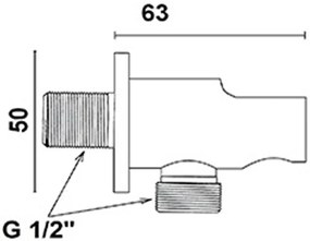 Reitano Rubinetteria Držák sprchy kulatý, pevný, s vyústěním, bronz 981M6