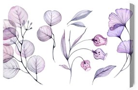 Obraz Fialově Růžové Listy A Květy Nedostatek Nedostatek Přírodní plátno 100x70