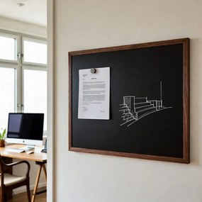 Toptabule.sk Černá magnetická popisovací tabule NATURE LINE v dřevěném rámu PALISANDR 120x90 cm