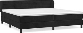 Box spring postel s matrací černá 200x200 cm samet 3127573