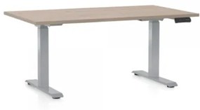 Výškově nastavitelný stůl OfficeTech D, 140 x 80 cm, šedá podnož