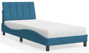 Postel s matrací Hanko modrá 80 x 200 cm samet 3208566