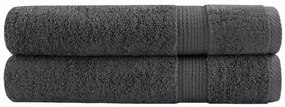 Prémiové saunové osušky SOLUND 2 ks antracitové 80x200 cm 600 g/m² 137168