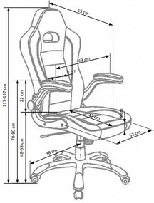 Herní židle LOTUS — umělá kůže, černá/šedá