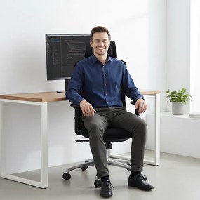 Kancelářská ergonomická židle Neoseat TASCO — látka, síť, černá, nosnost 150 kg