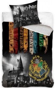 CARBOTEX - Dětské bavlněné ložní povlečení Harry Potter noc v Bradavicích / 140 x 200 cm + 70 x 90 cm