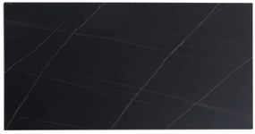 Tmavě šedý keramický rozkládací jídelní stůl Somcasa Lisa 140/200 x 90 cm s černou podnoží