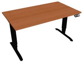 Elektr. nastavitelný stůl 140x80 s pamětí - HOBIS MOTION MS 3M 1400 Dekor stolové desky: třešeň, Barva kovové podnože: černá