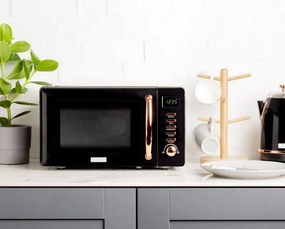 Černá mikrovlnná trouba Black &amp; Copper – Haden