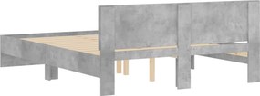 Rám postele s čelem betonově šedý 150 x 200 cm 3207479