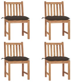 Zahradní židle 4 ks s poduškami masivní teak 3073111