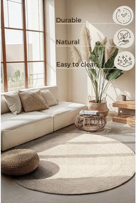 Krémový oboustranný/ručně tkaný jutový kulatý koberec ø 100 cm Braided – Hanse Home