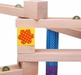 Bigjigs Toys Dřevěná kuličková dráha barevná / od 3 let