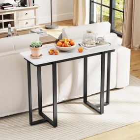 Costway Konzolový stůl úzký, moderní s mramorovým vzhledem – 107 × 40 × 79,5 cm