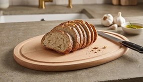 AMADEA Dřevěné servírovací prkénko - podnos ovál, masivní dřevo, 30 cm