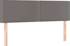Box spring postel s matrací a LED šedá 140x190 cm umělá kůže 3134163