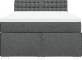 Box spring postel s matrací tmavě šedá 160x200 cm textil 3285954