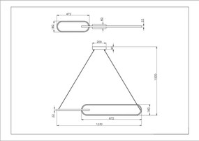 Zuma Line P241145502A - LED Lustr na lanku RAVON 2xLED/40W/230V černá/zlatá