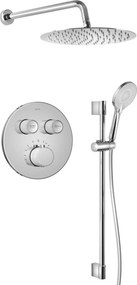 Sapho Smart Select - Sprchový set s termostatem pod omítku, s tělesem, 30x30 cm, chrom RP032-02