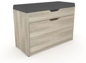 Sedací botník hloubka 30 cm Tana Olše světlá bilým podsedákem