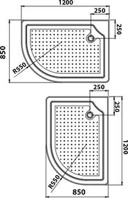 BPS-koupelny Hydromasážní box HYD-Michele 120 L, 120x85 levý bez sauny