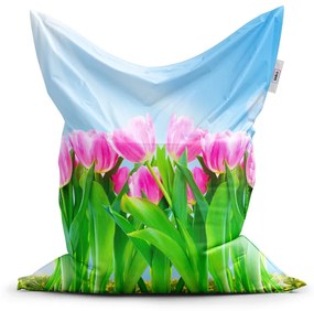 Sablio Sedací vak Classic Růžové tulipány - 150x100 cm