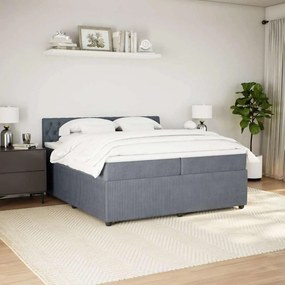 Box spring postel s matrací tmavě šedá 200x200 cm samet 3290137