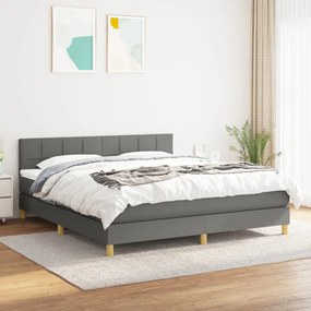 Box spring postel s matrací tmavě šedá 160x200 cm textil,  3140626