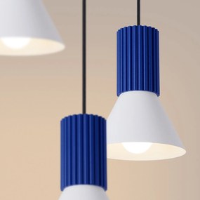Sollux Lighting Závěsná lampa ESTRIA 3P bílá/ultramarínová