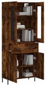 Skříň highboard kouřový dub 69,5 x 34 x 180 cm kompozitní dřevo - Default Title