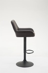 Barová židle Romsey - umělá kůže - černý rám | hnědá