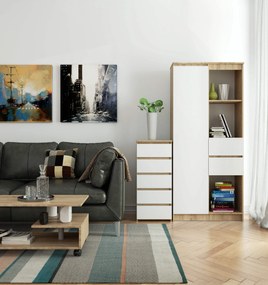 Komoda CL5 40 cm dub sonoma/bílá