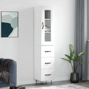 Skříň highboard bílá s vysokým leskem 34,5x34x180 cm kompozit,  3199267