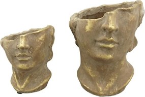 Bronzovo - hnědý antik květináč dívka Bronie - 20*20*25 cm