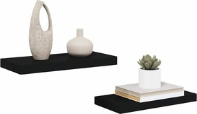 Plovoucí nástěnné police 2 ks černé 50 x 23,5 x 3,8 cm MDF 323830