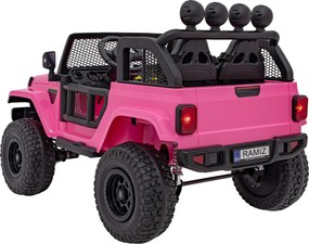 Ramiz Terénní auto OFF-ROAD 3.0 pro děti růžové + dálkové ovládání + pomalý start + pásy + LED a zvuky