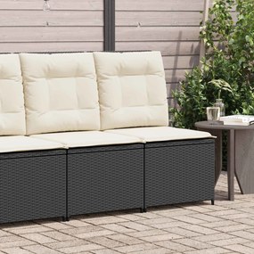 Zahradní sofa s polštářem Černá a krémově bílá polyratan 3394476