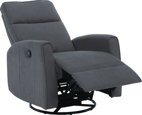 Relaxační otočné křeslo, šedá, MEKENZI
