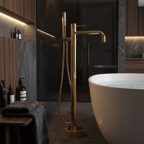 Rea Lungo Diamond, volně stojící baterie, zlatá lesklá, REA-B2249
