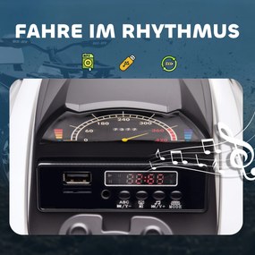 HOMCOM Elektrické dětské čtyřkolky, 3-8 km/h, 45 min provozní doba, LED světlomety, hudební přehrávač s USB, pro děti 3 až 5 let