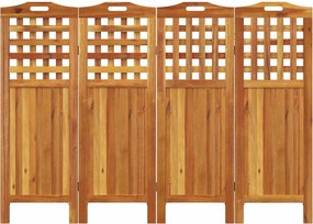 4dílný paraván 162 x 2 x 115 cm masivní akáciové dřevo 318548