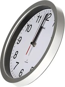 Maul Run bílá/stříbrná / Nástěnné hodiny / O 25 cm / Plast / Baterie A