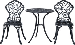 Outsunny Bistro set pro 2 osoby Balkonový nábytek set bistro stůl se 2 židlemi černý