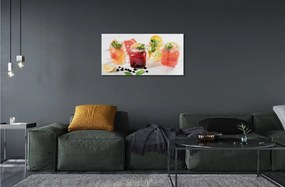 Obraz na skle Koktejly s citrusy 140x70 cm