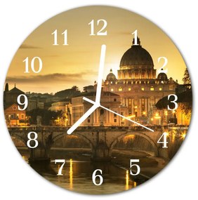 Nástenné skleněné hodiny bazilika fi 30 cm