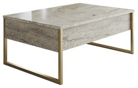 Konferenční stolek Luxe Travertine and Gold